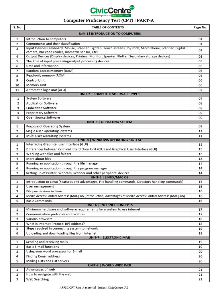 CPT_Part_A_Study_Material_2025_CivicCentre_IAS_removed | PDF | Operating System | World Wide Web