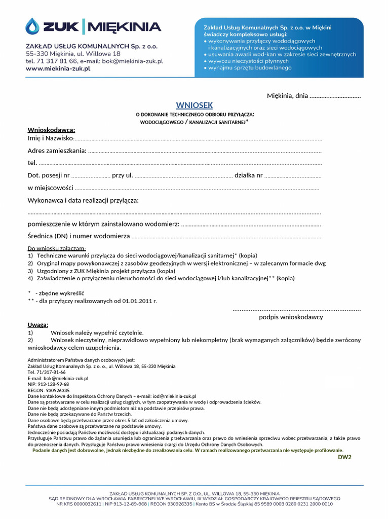 dw2 Odbior Przylacza0 | PDF