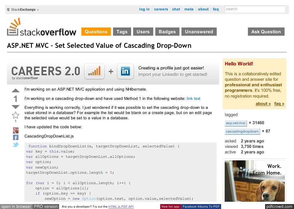 Stack Overflow Com Questions 709234 ASP Net MVC Set Selected | PDF | J Query | Html