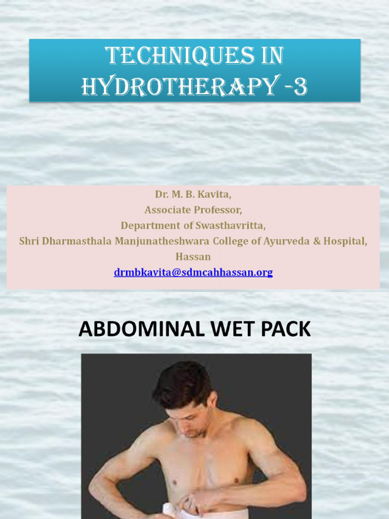 Techniques in Hydrotherapy - 3 - 18.5.2021 | PDF