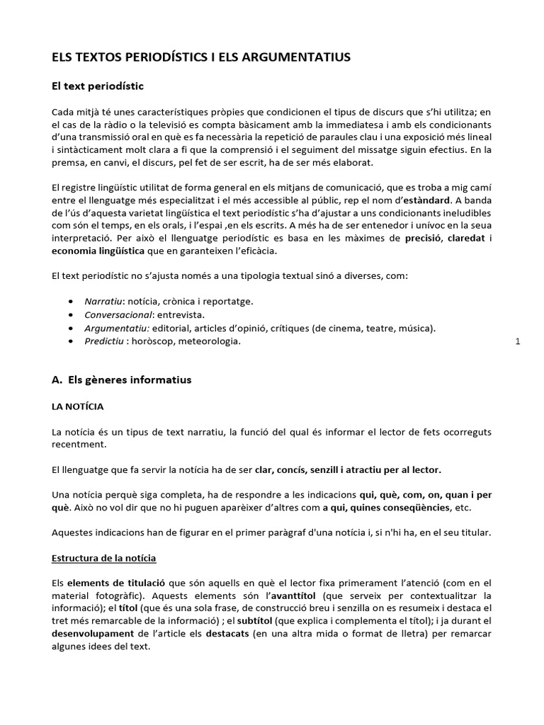 ELS.TEXTOS.PERIODÍSTICS.i. ARGUMENTATIUS | PDF