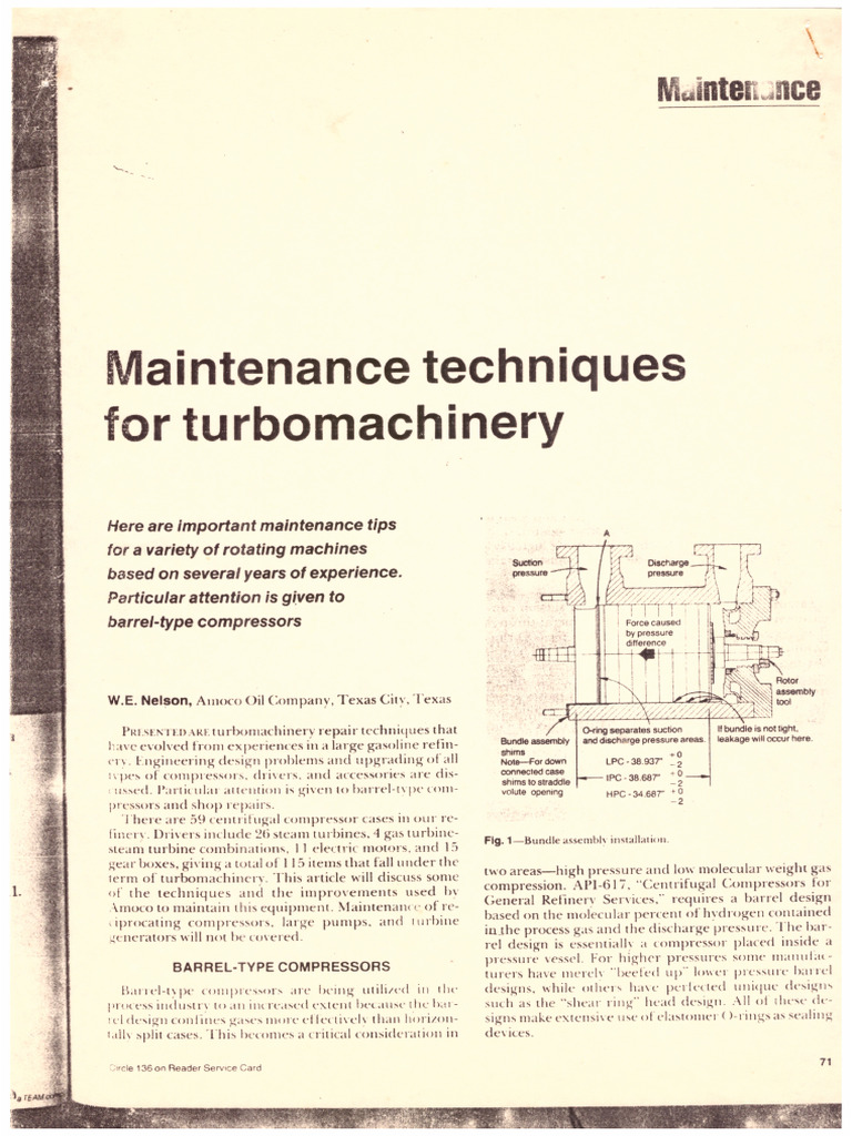 Maintenance Techniques For Turbomachinery | PDF