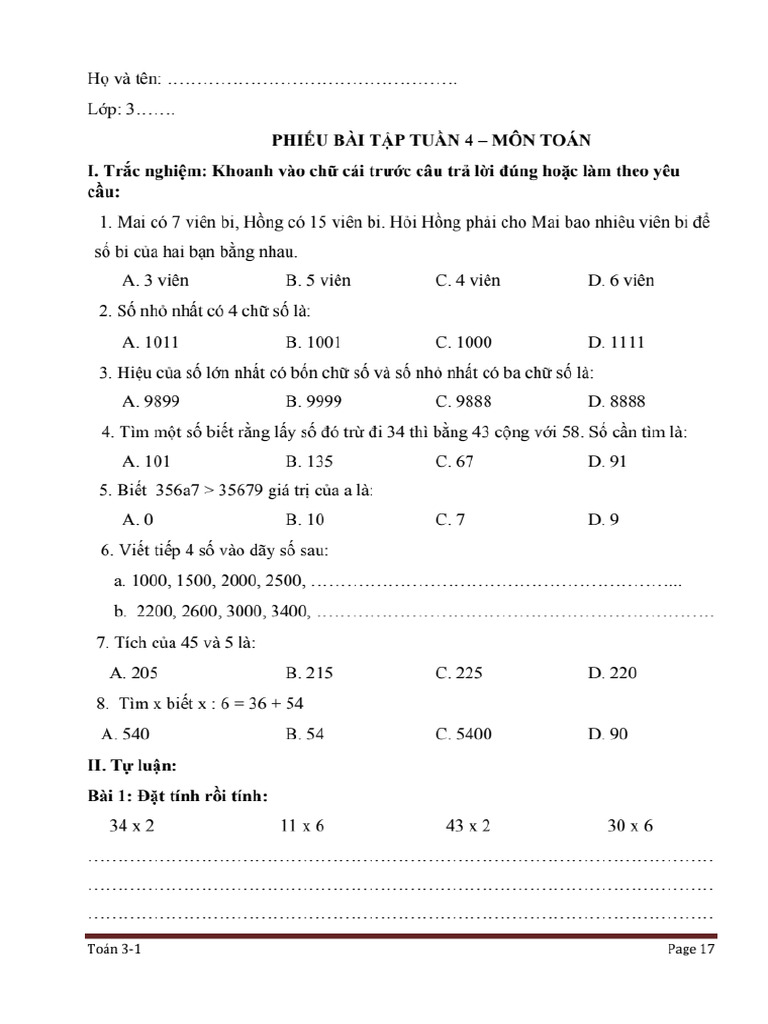 [BTVN] Phiếu 4 | PDF