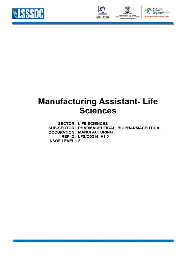 MC - LFSQ0216 - V1.0 - Manufacturing Assistant - Life Sciences - To Be ...