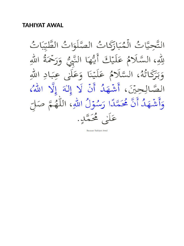 Tahiyat Awal, Tahiyat Akhir Dan Doa Qunut | PDF