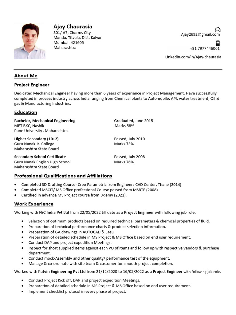 Ajay Resume Updated 2022 | PDF