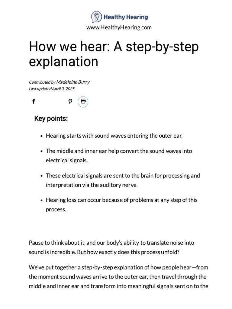 Explainer - How Human Hearing Works | PDF | Ear | Hearing