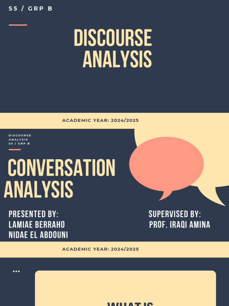 Discourse Analysis - Conversation Analysis | PDF | Communication | Linguistics