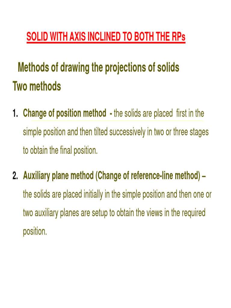 UNIT III Projection of Solids | PDF