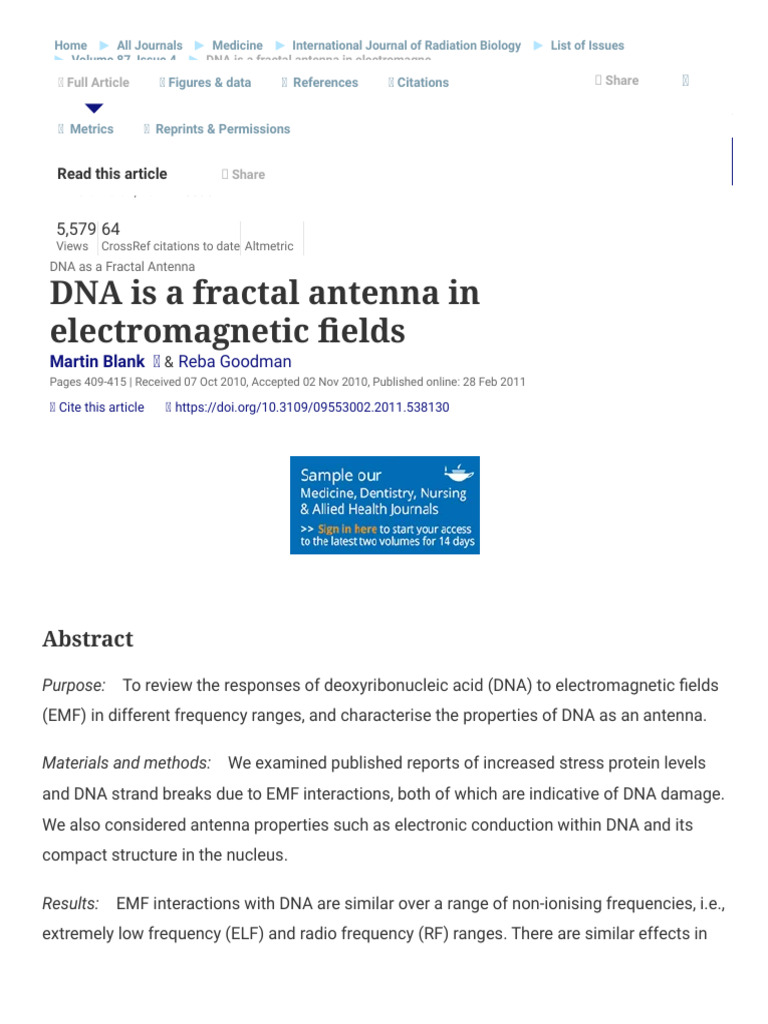 DNA Is A Fractal Antenna in Electromagnetic Fields - International ...