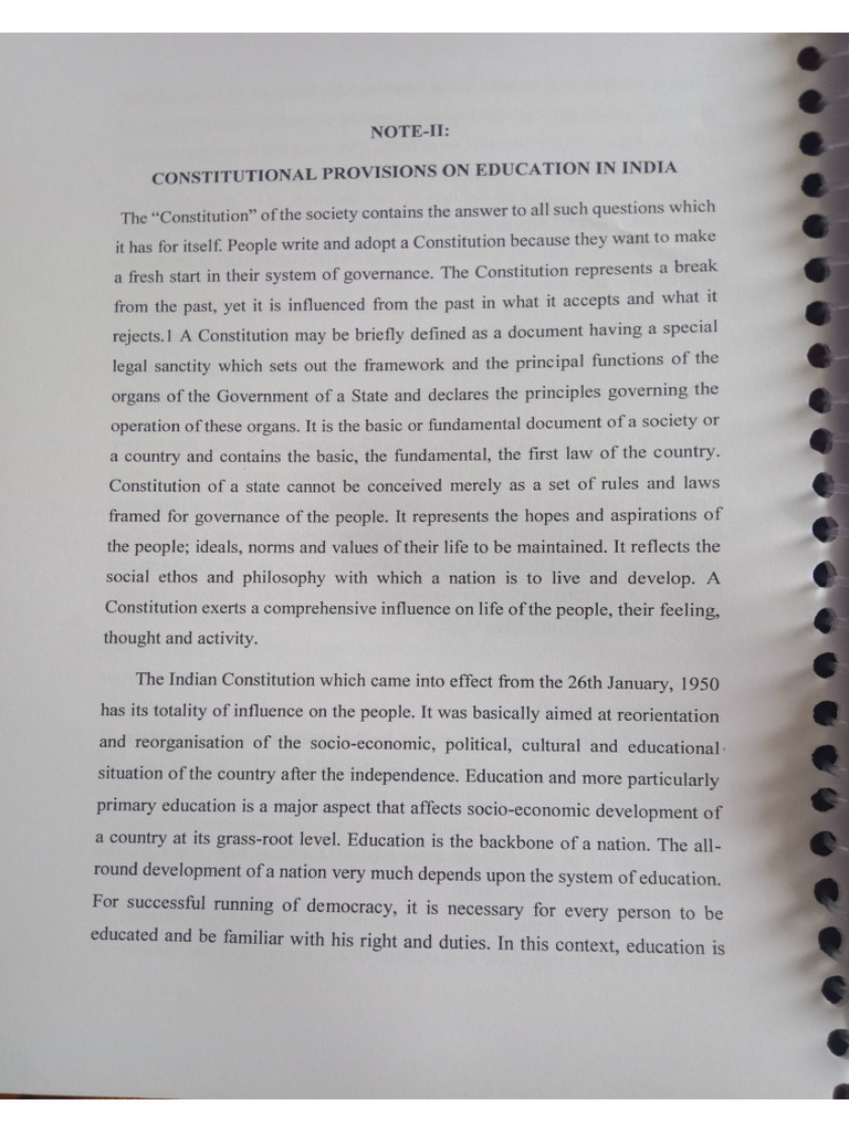 Constitutional Provision On Education in India | PDF