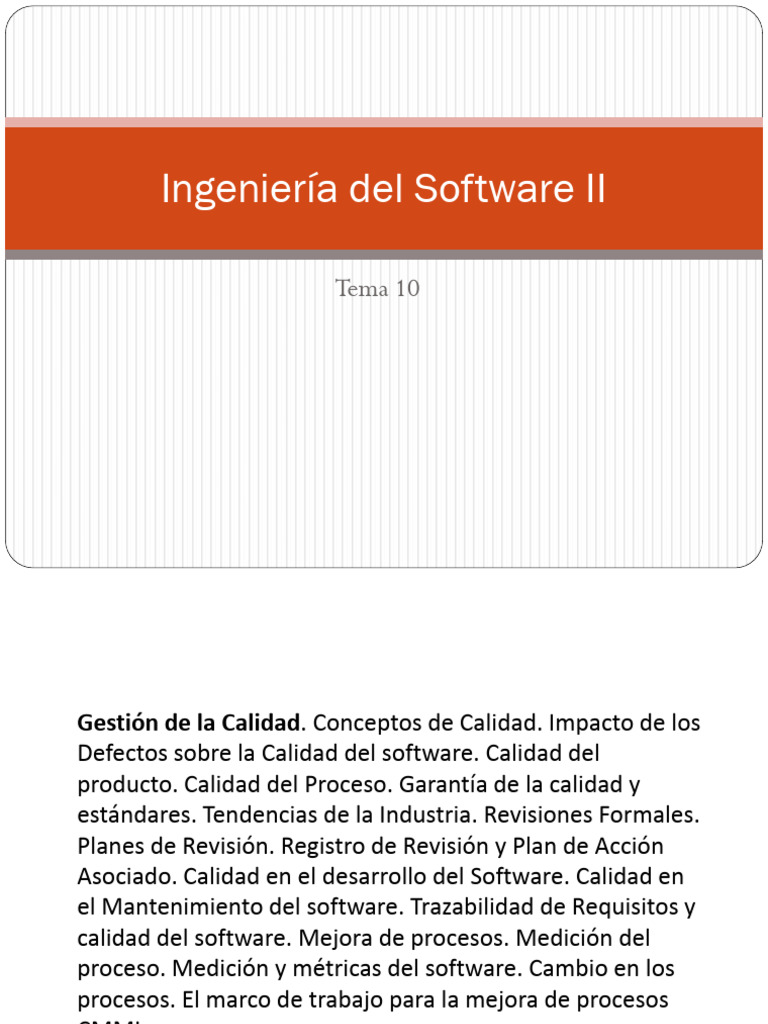 ISII_Tema10 | PDF | Software | Calidad (comercial)