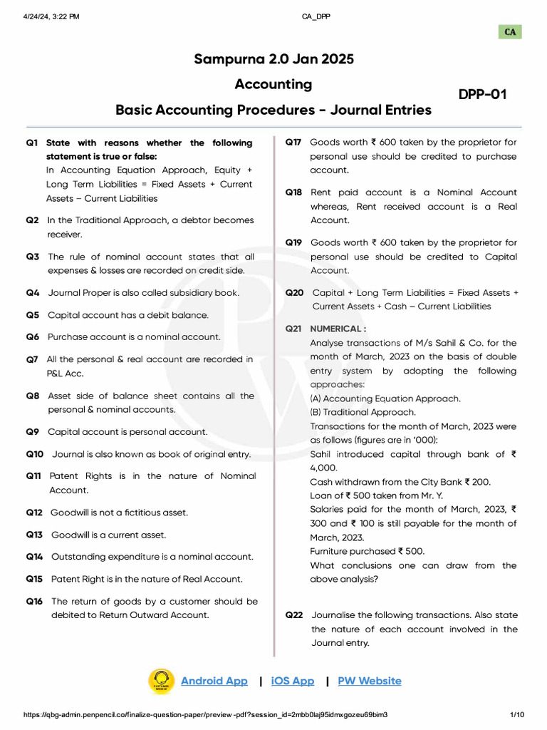 Basic Accounting Procedure_ Journal Entries__ DPP 01 (Of Full Chapter ...