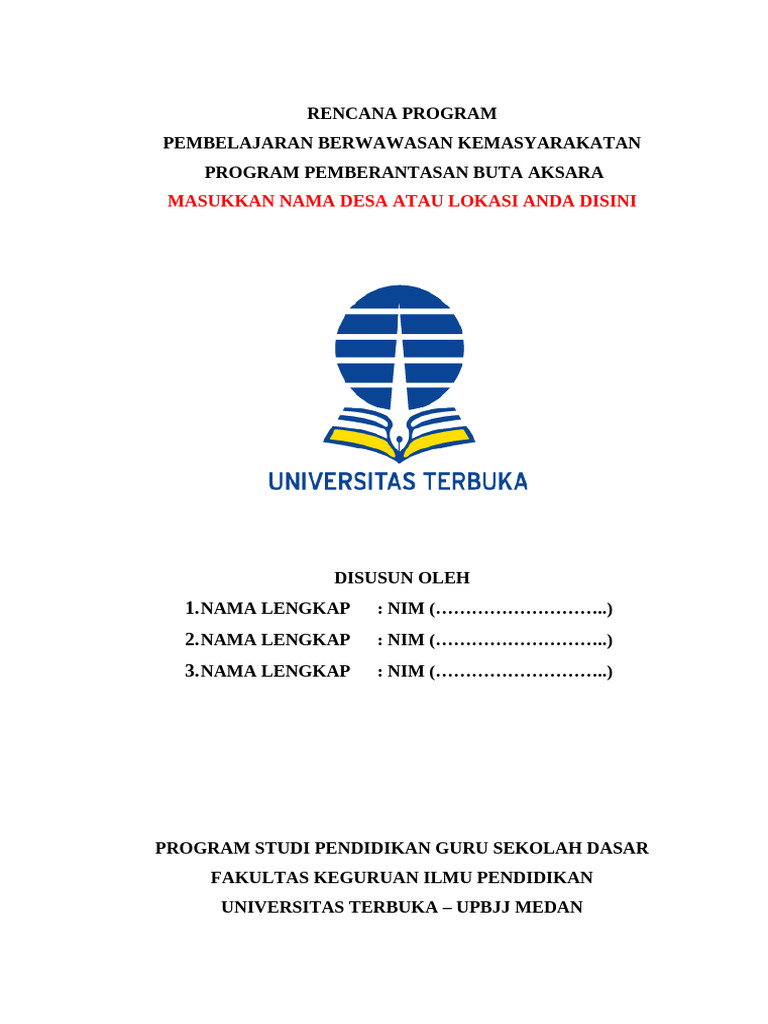 BUTA HURUF - Format Rencana Program PBK | PDF