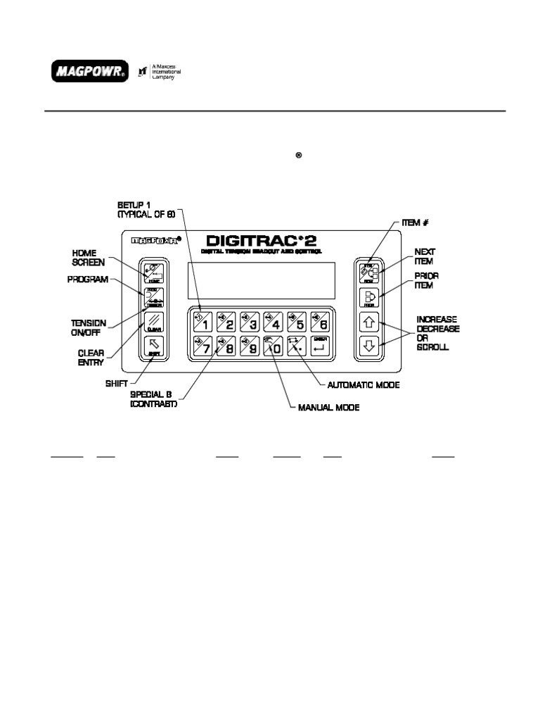 Instruction Manual - Digitrac 2 Tension Control | PDF | Electricity ...