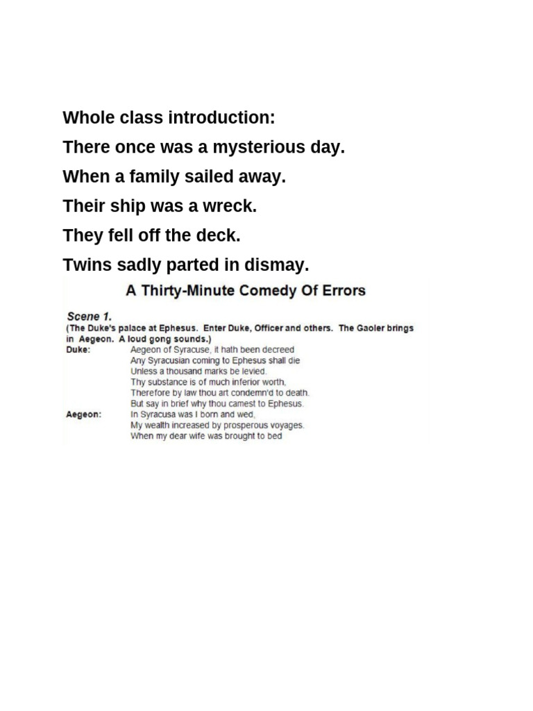 Script Comedy of Errors 2024 5E | PDF | The Comedy Of Errors | English ...