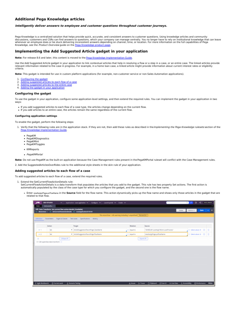 Pega Knowledge: Configuring Suggested Articles | PDF | Computing