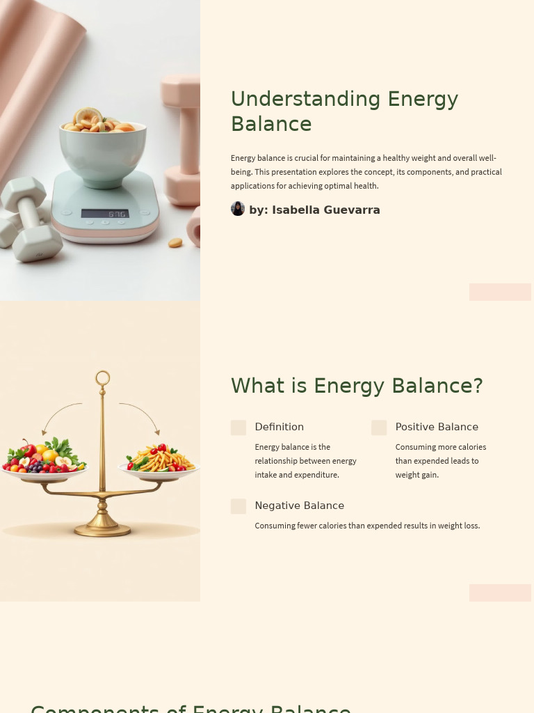 P.E.1 PathFit 1 Week 2 Enery Intake Energy Balance Energy Expenditure ...