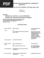 Cause List - NCDRC - 21 May 2025 | PDF