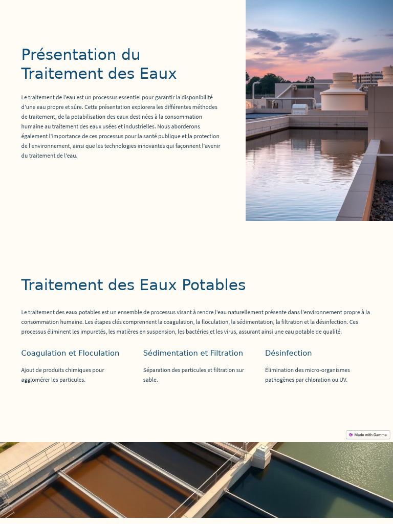 Presentation Du Traitement Des Eaux | PDF | Épuration des eaux | Eau