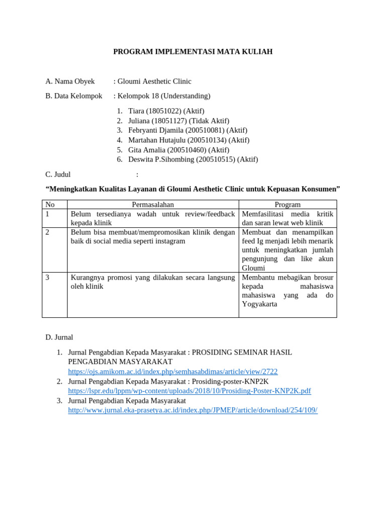 Program Implementasi Mata Kuliah | PDF