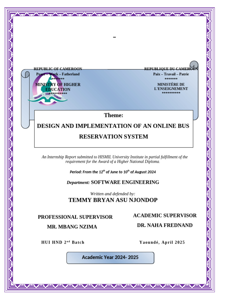 Online Bus Reservation System Report | PDF