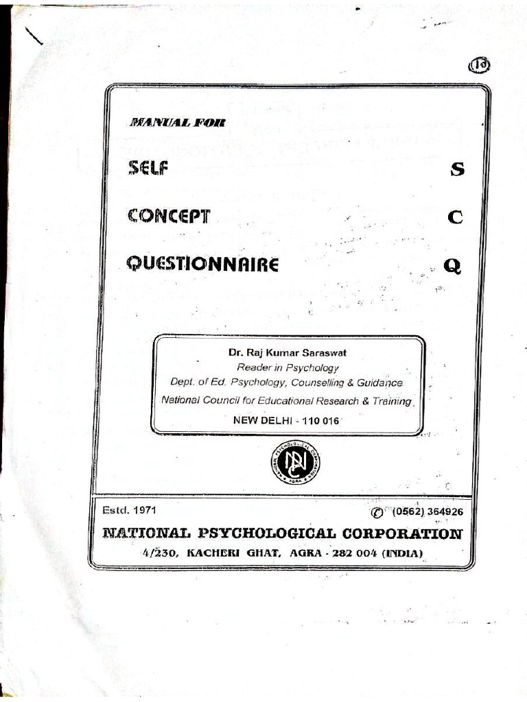 Self Concept Manual | PDF
