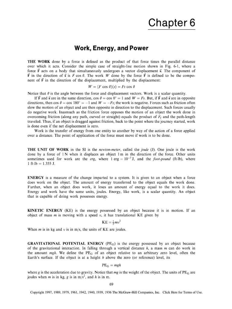 Work, Energy and Power With Solved Problems | PDF