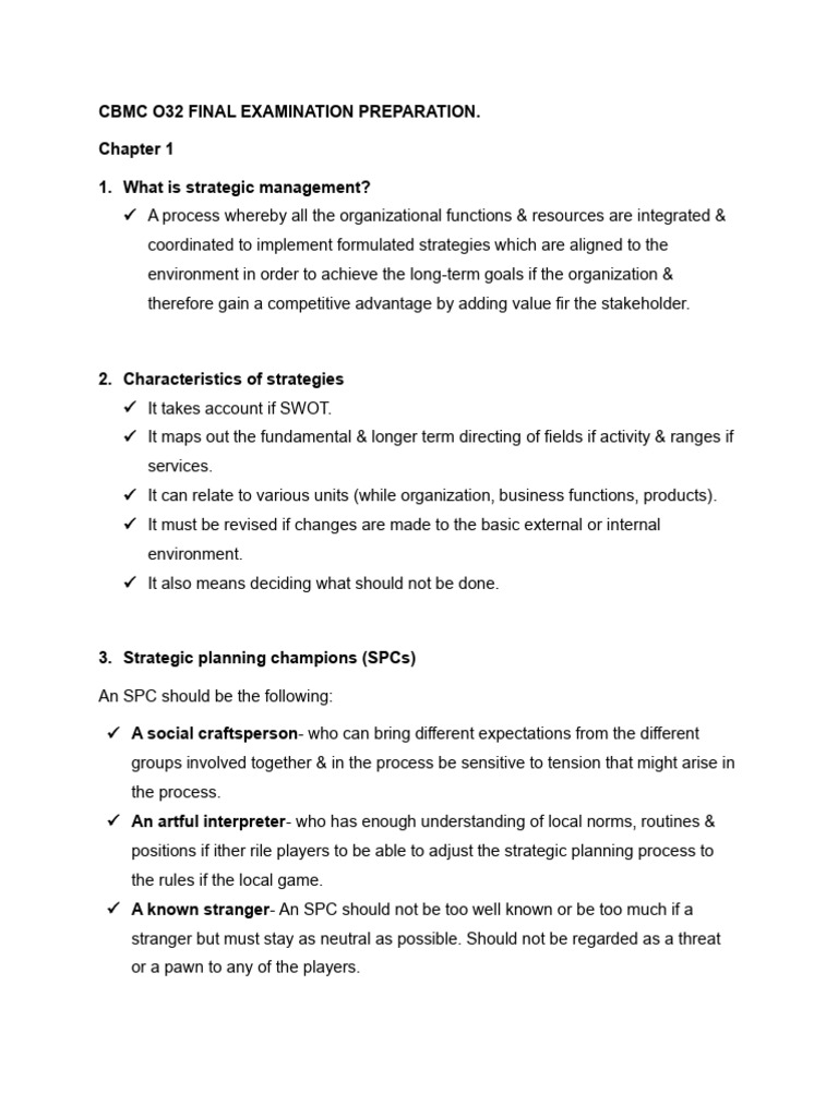 Strategic Management Notes | PDF | Strategic Management | Corporate ...