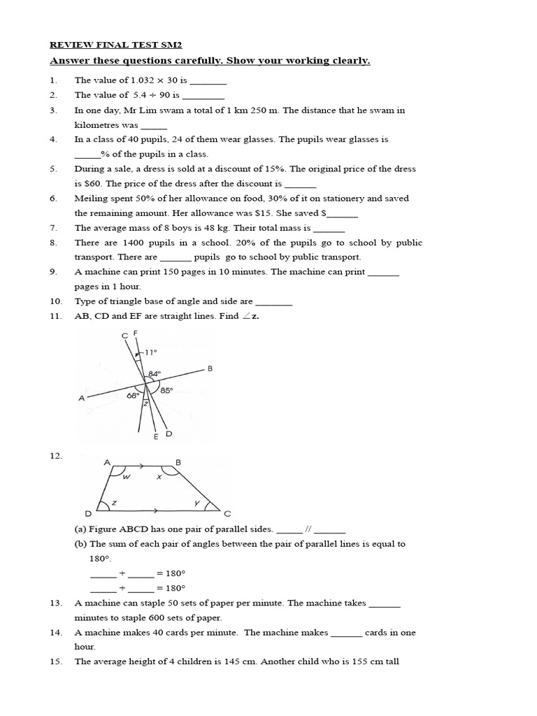 Review Final 2 Math P5 2324 | PDF | Euclidean Geometry | Elementary Geometry