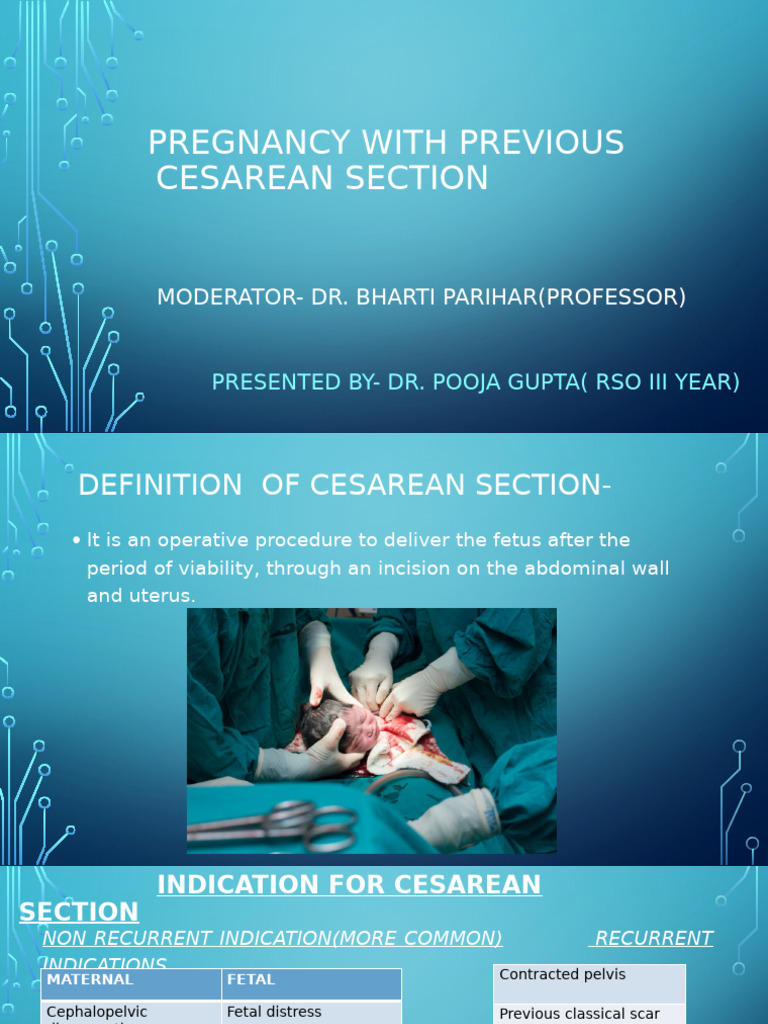 Pregnancy After Cesarean: Risks & Management | PDF | Childbirth ...