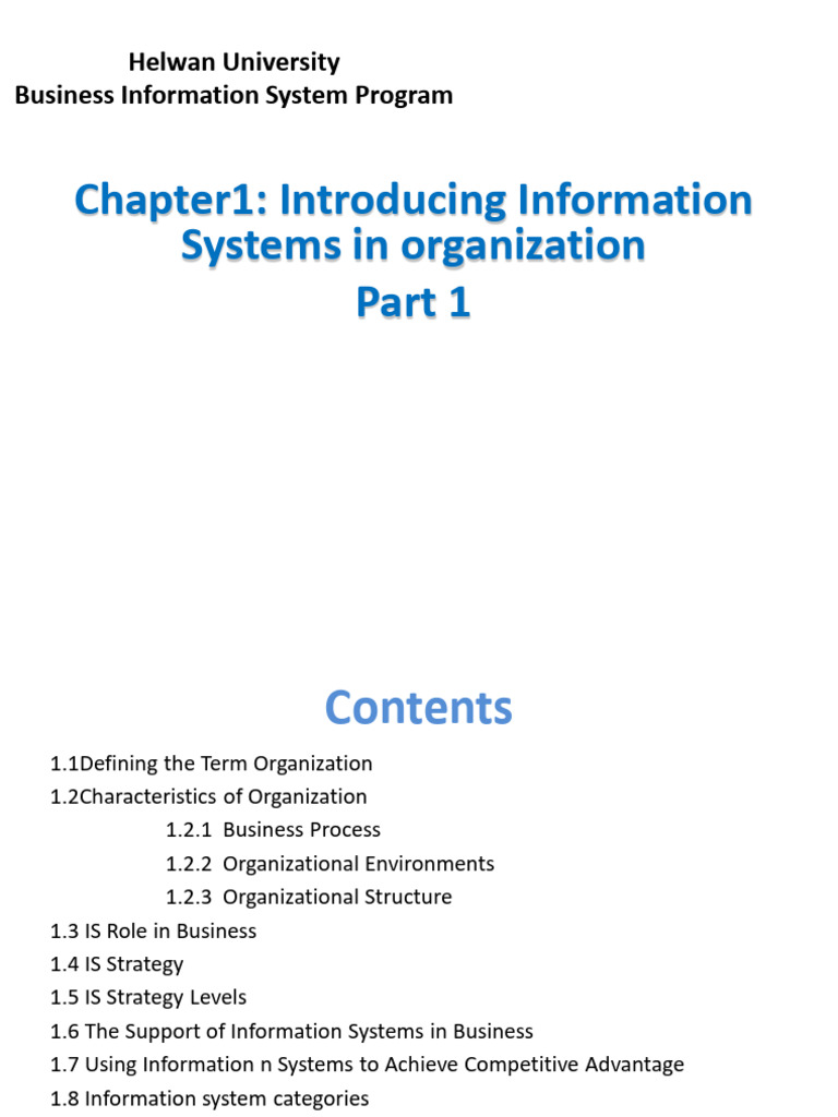 MIS Lecture 1-Chapter1 (Part1) | PDF | Business Process | Strategic Planning