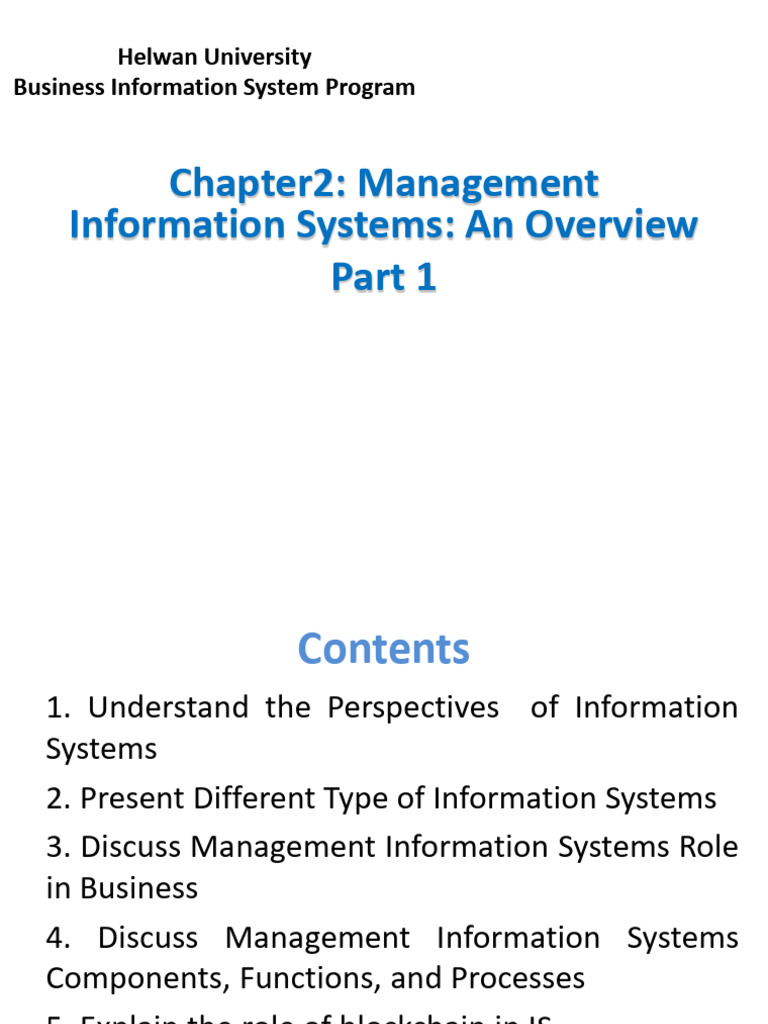MIS lecture 3-Chapter2(part1) | PDF | Information | System