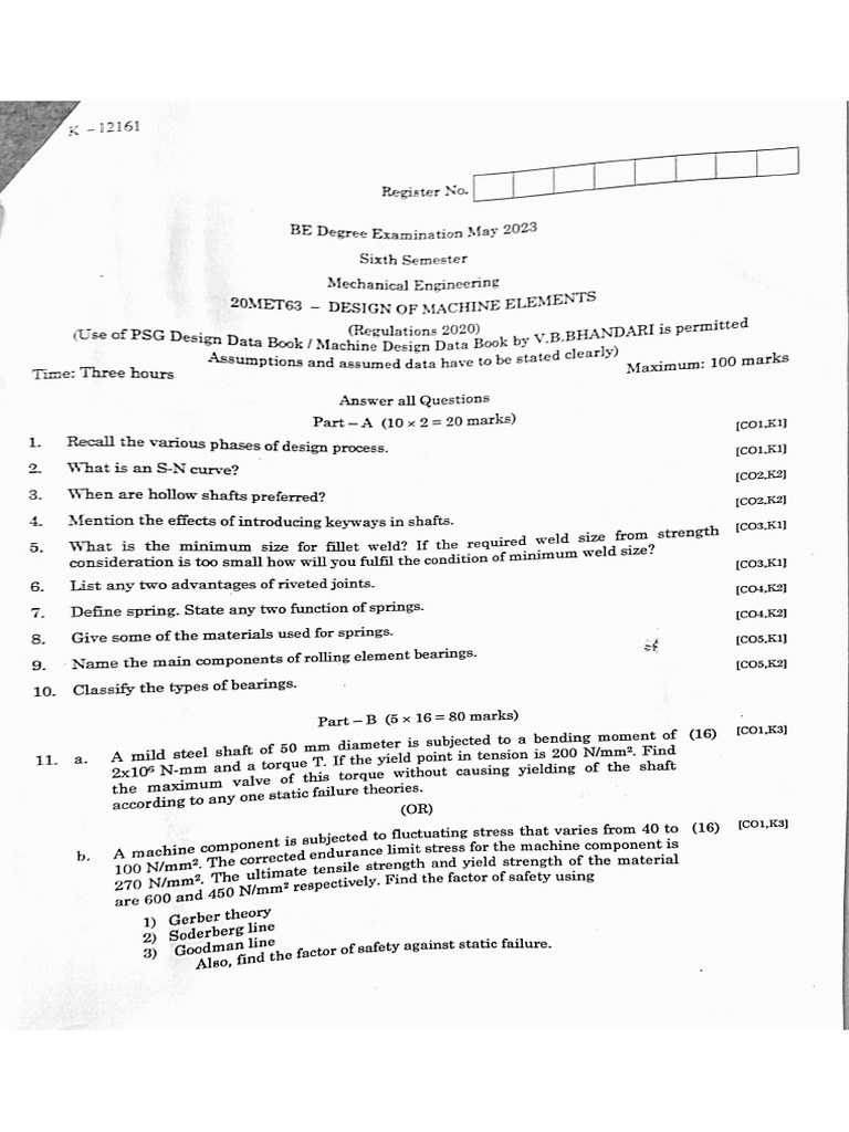 MAY 2023 END SEMESTER DME QUESTION | PDF