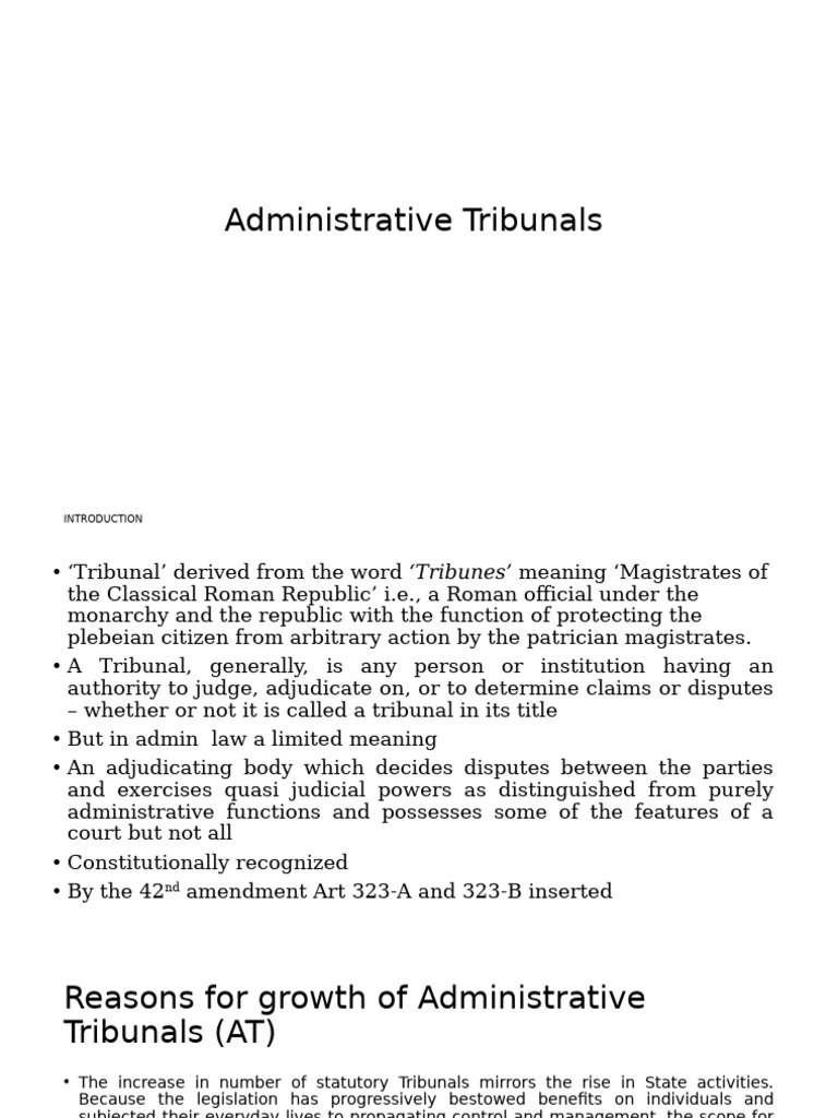 Understanding Administrative Tribunals | PDF | Tribunal | Jurisdiction