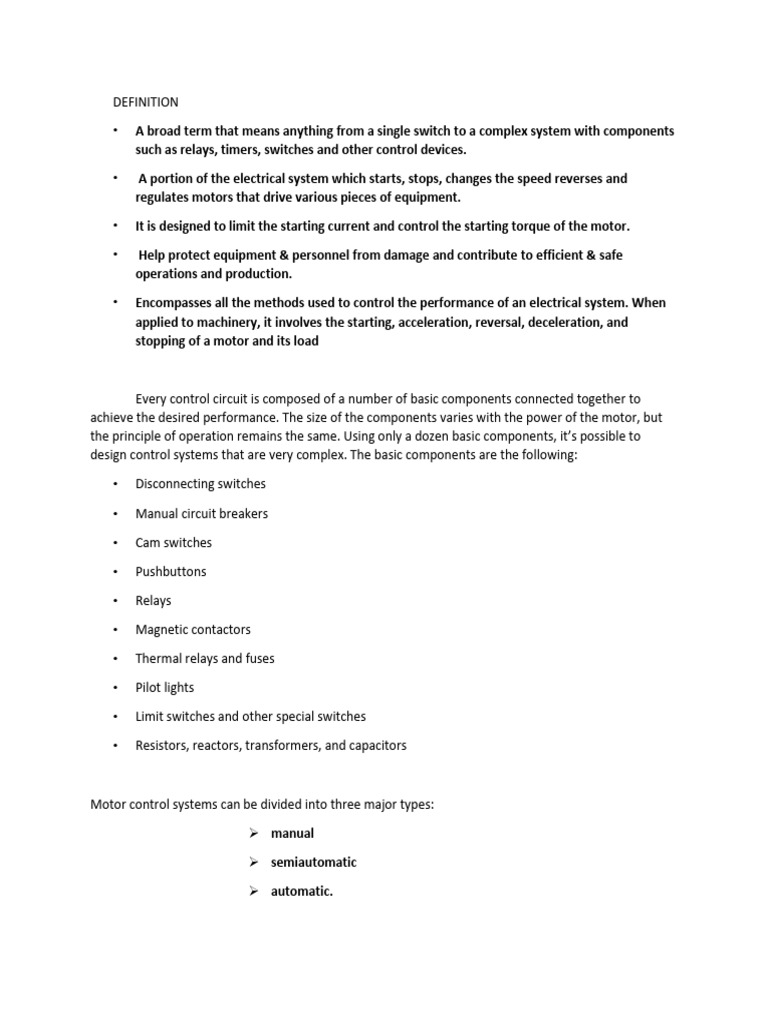 1 Intro To Motor Control | PDF | Relay | Switch