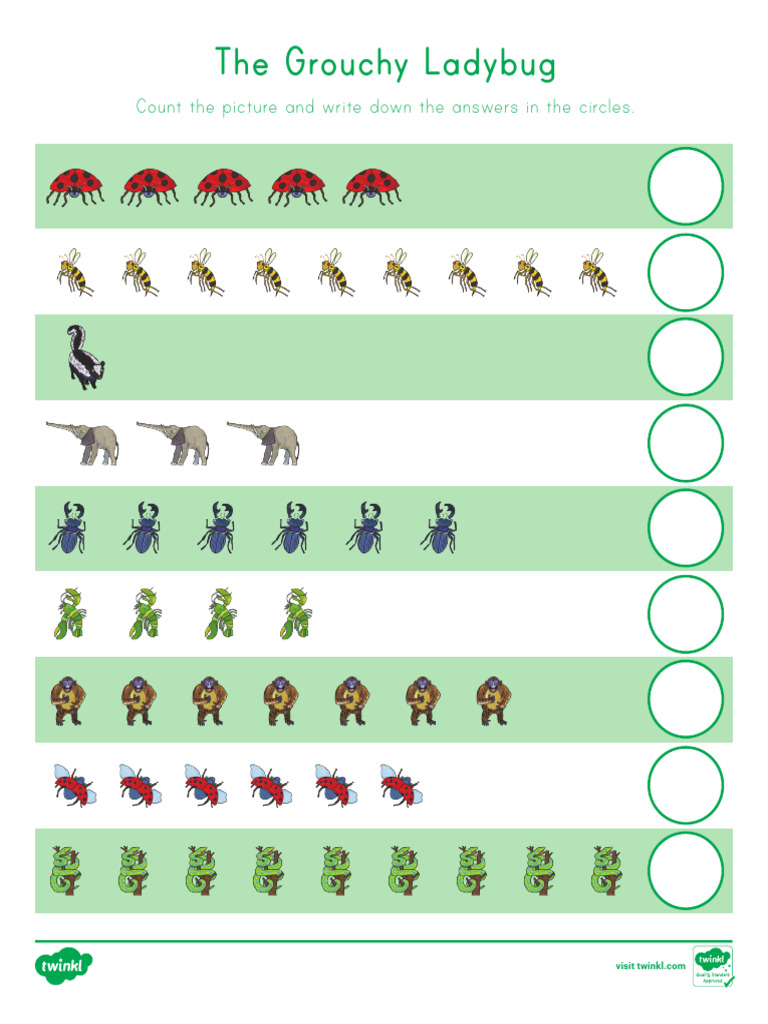 The Grouchy Ladybug Activity Sheet | PDF
