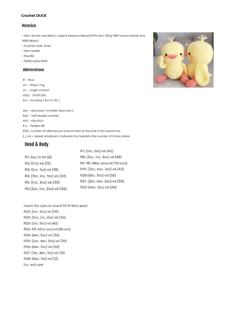 Crochet DUCK | PDF