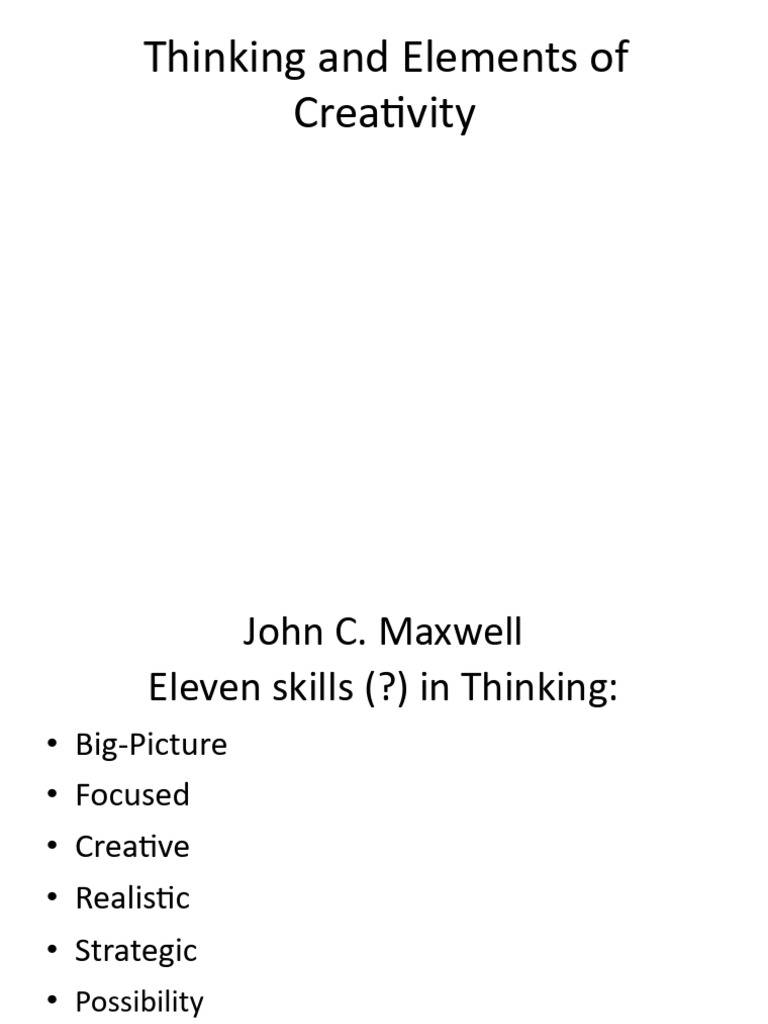 Elements of Creative Thinking Skills | PDF
