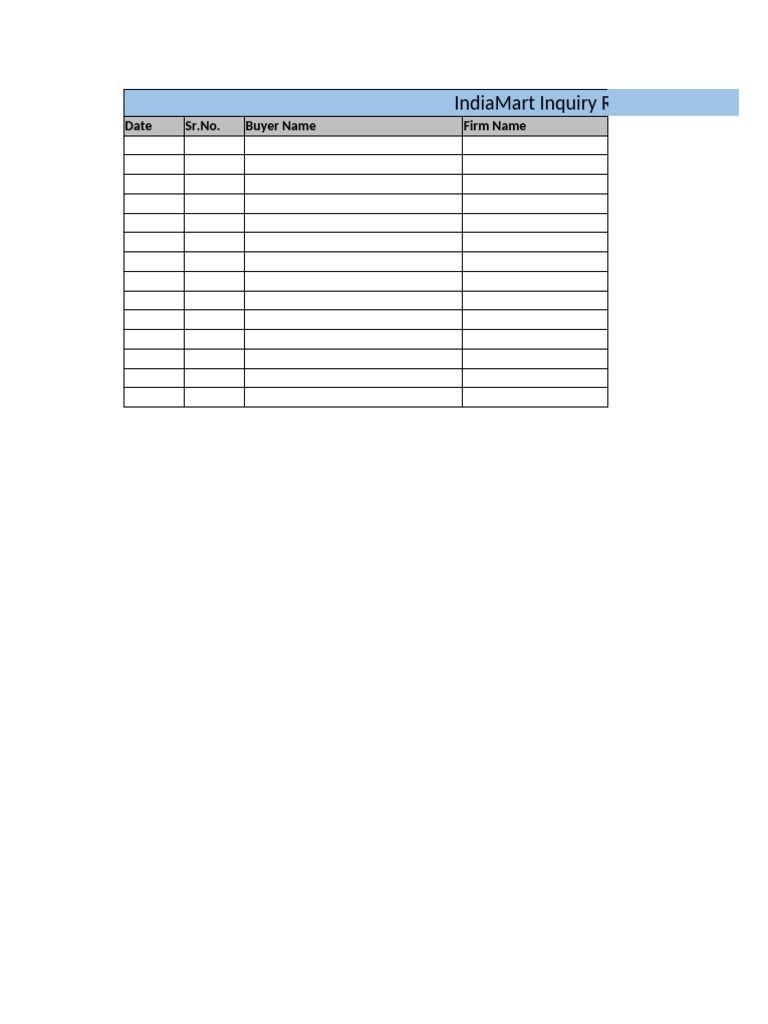 IndiaMart Daily Inquiry Report | PDF