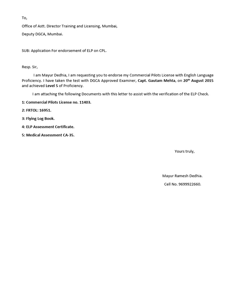 ELP Letter | PDF