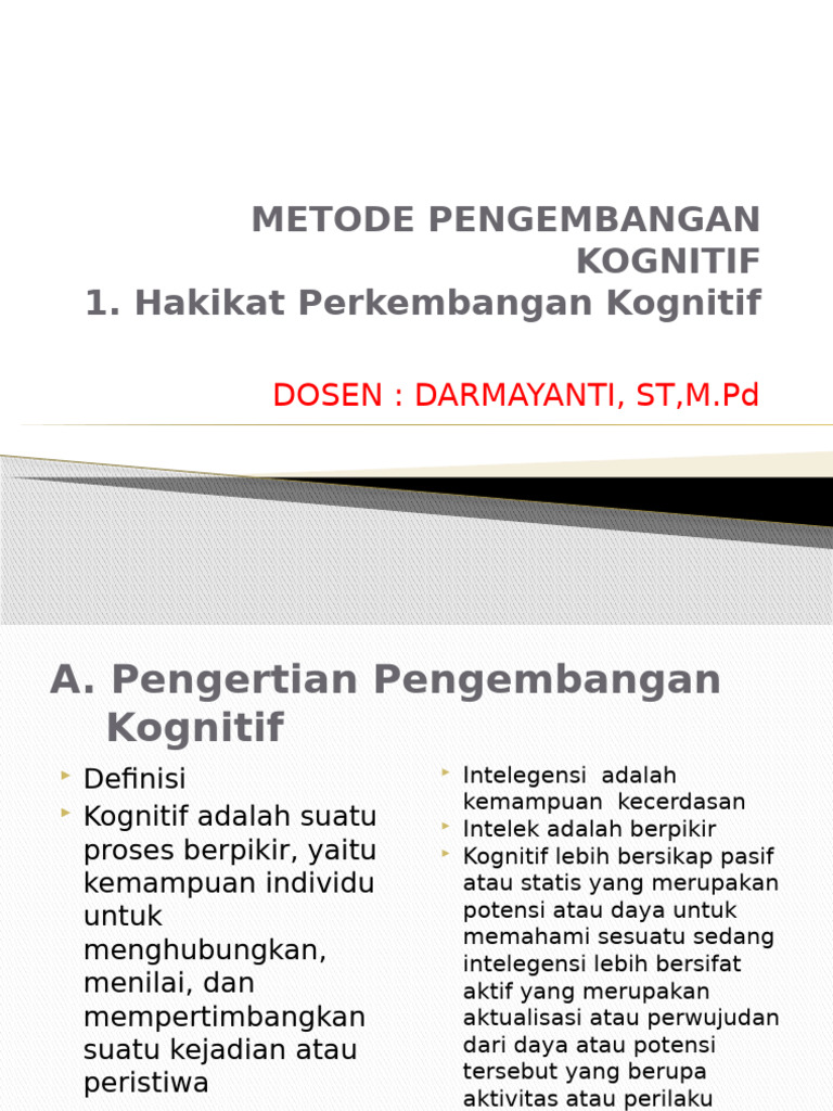 Metode Pengembangan Kognitif 1 | PDF