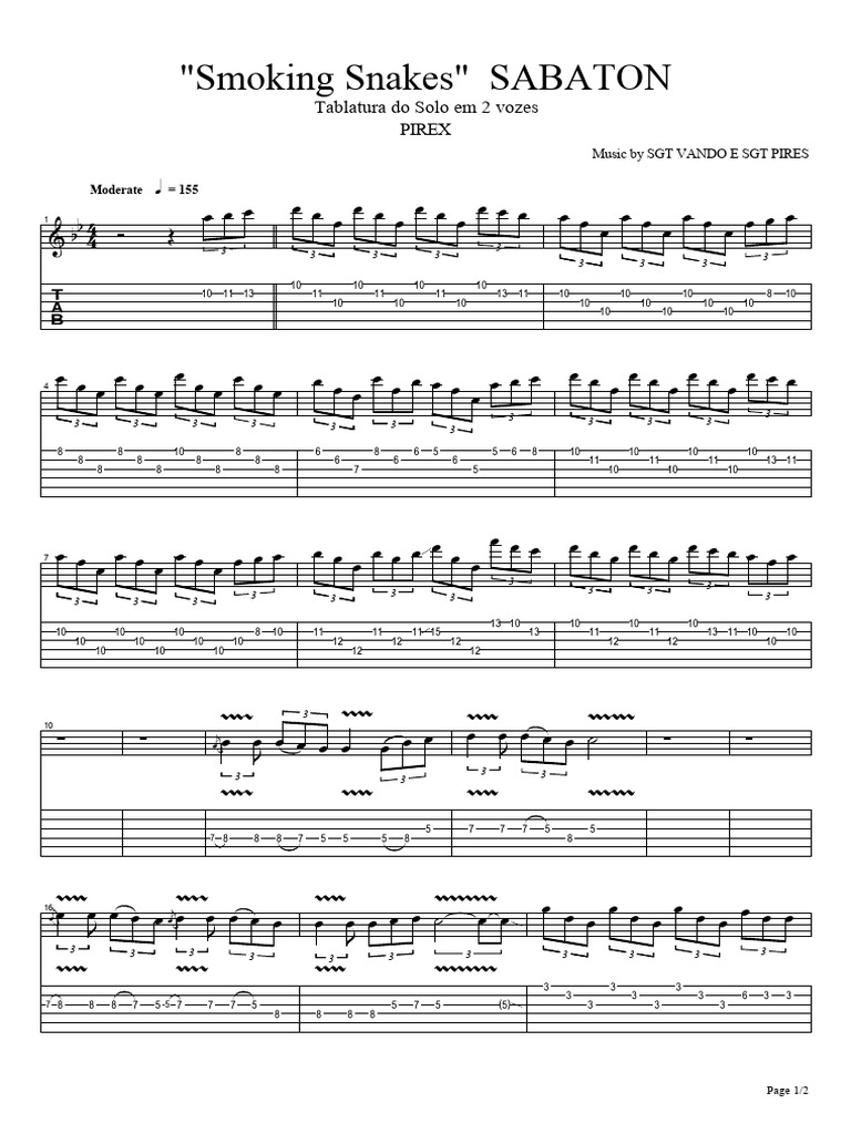 2 - GUITARRA - Smoking Snakes - Solo em 2 Vozes | PDF