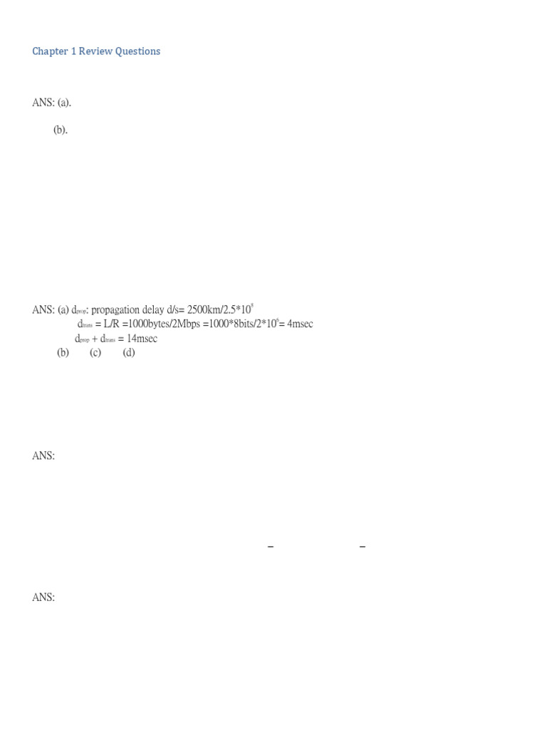 Chapter1 Review Questions | PDF | Computer Network | Bit Rate