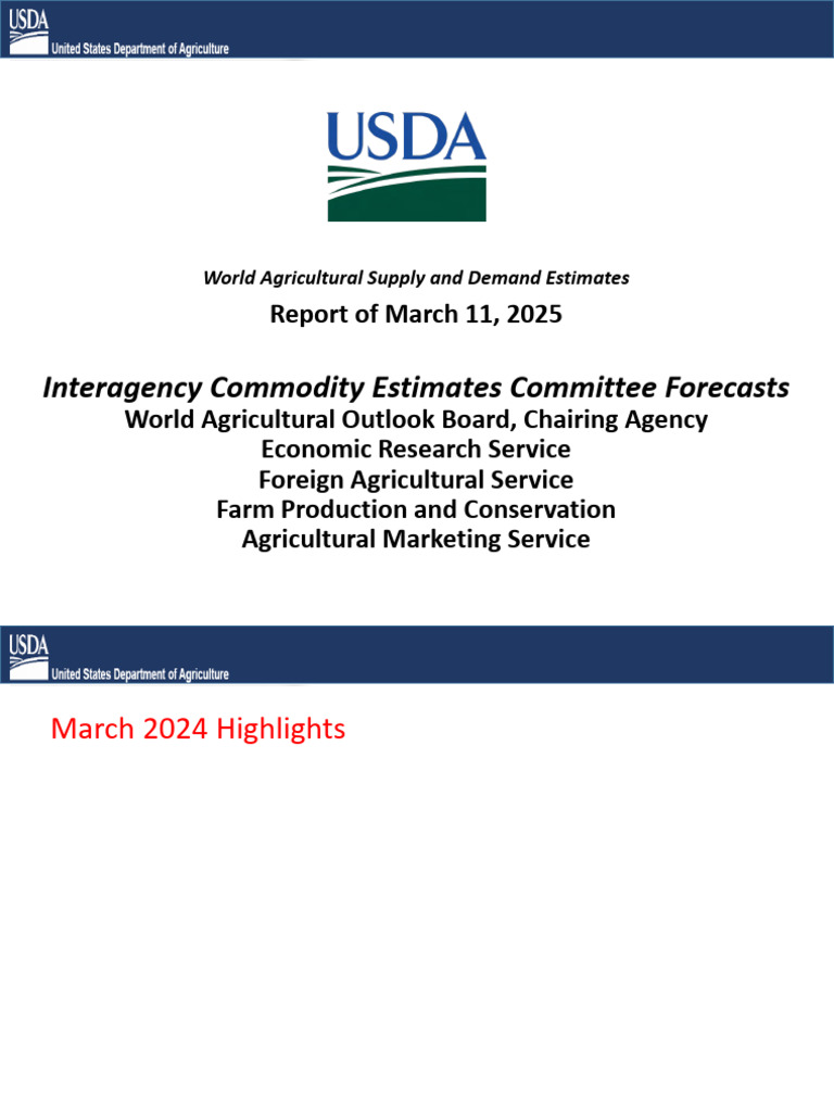 March 2025 Wasde Lockup Briefing | PDF | Dairy | Wheat