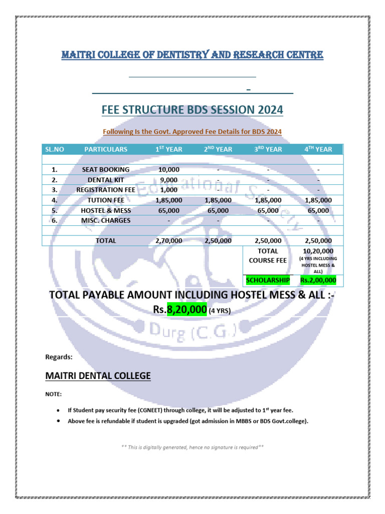 Fee Structure | PDF