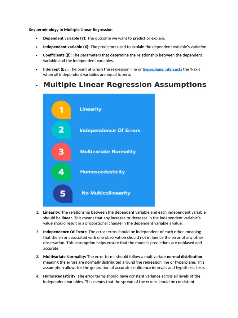 Mulitple Linear Regression | PDF | Linear Regression | Multicollinearity