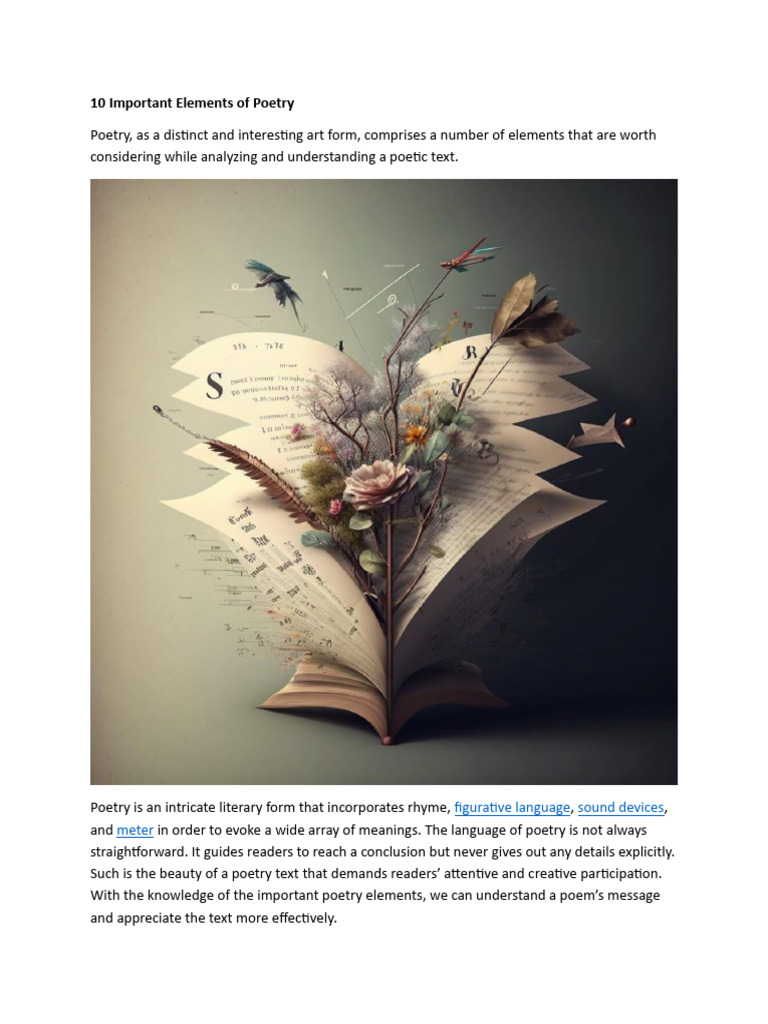 Key Elements of Poetry Explained | PDF | Poetry | Metre (Poetry)