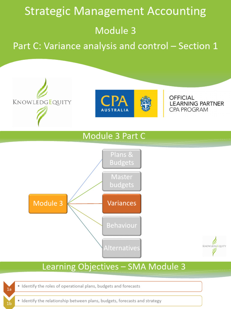 SMA Module 3 Candidate Slides Part C Variance Analysis and Control 1 ...