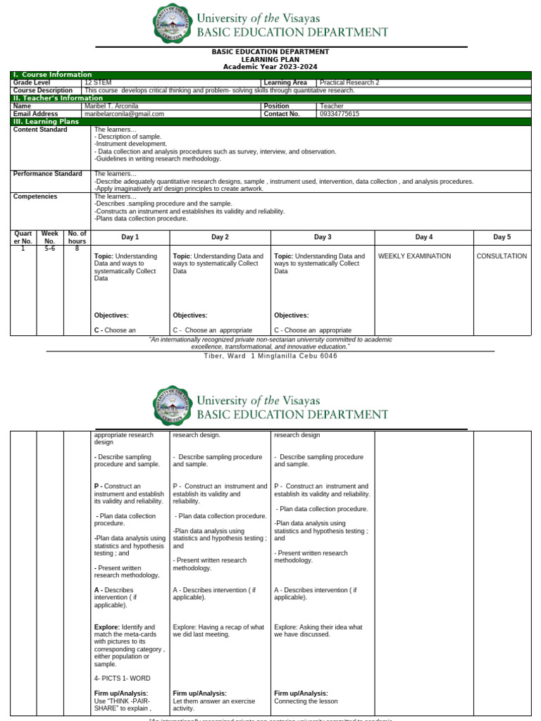 Grade 12 STEM Practical Research Plan | PDF | Statistics | Methodology